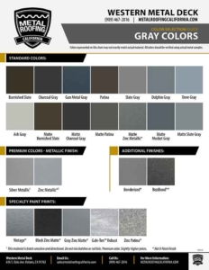 Download Metal Roofing Color Charts For Roof & Wall Panels