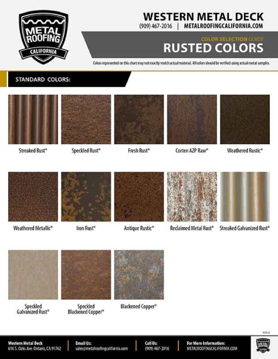 Download Metal Roofing Color Charts For Roof & Wall Panels
