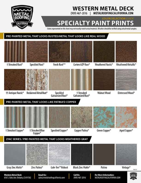Download Metal Roofing Color Charts For Roof & Wall Panels